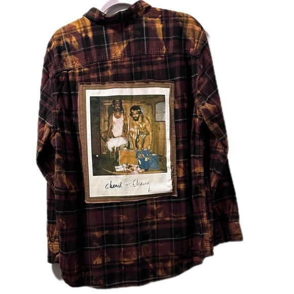 Hand Crafted | Shirts | Cheech And Chong Up Cycle Flannel Shirts Button ...